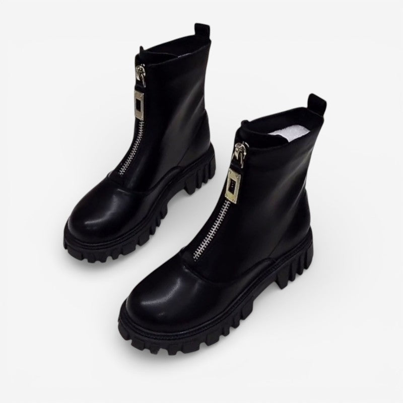 Naira – Chaussures à bout rond avec fermeture éclair latérale et ...